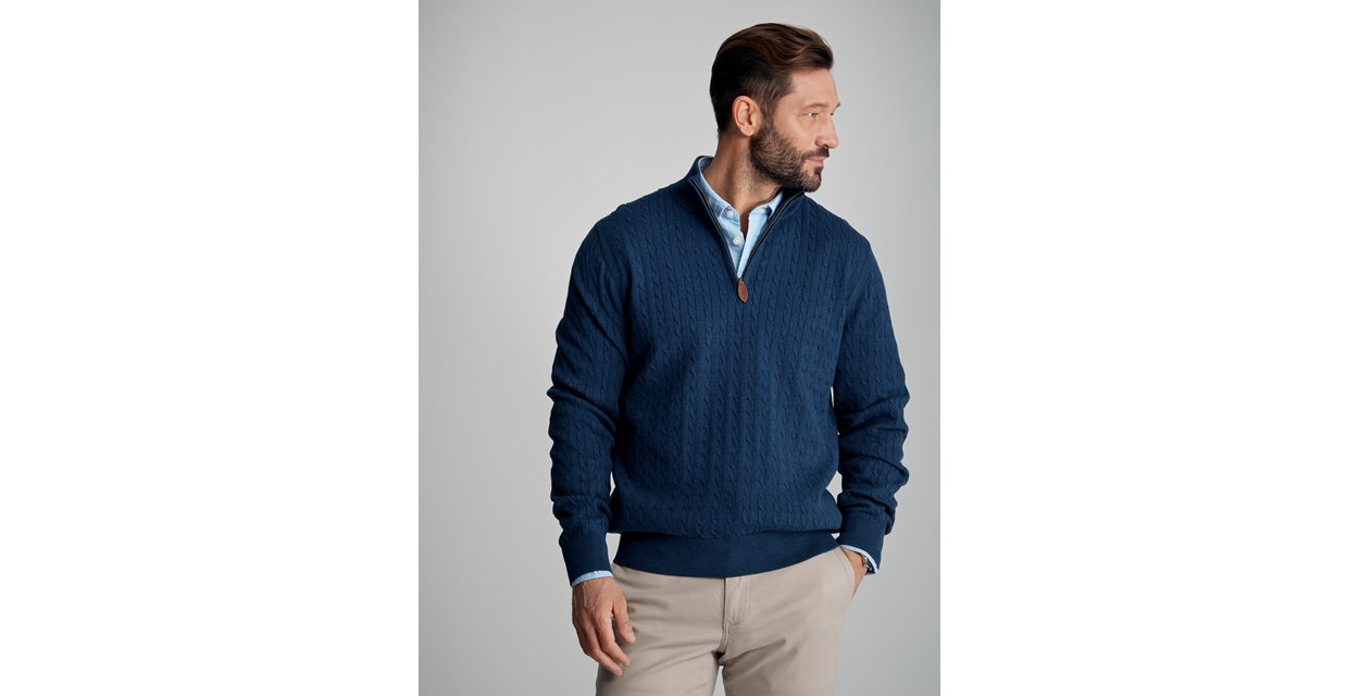 Coast zip genser Estate Blue | MATCH nettbutikk