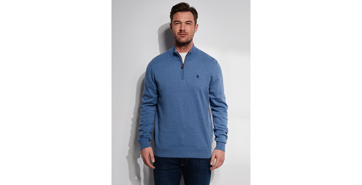 Brage zip genser Ensign Blue | MATCH nettbutikk