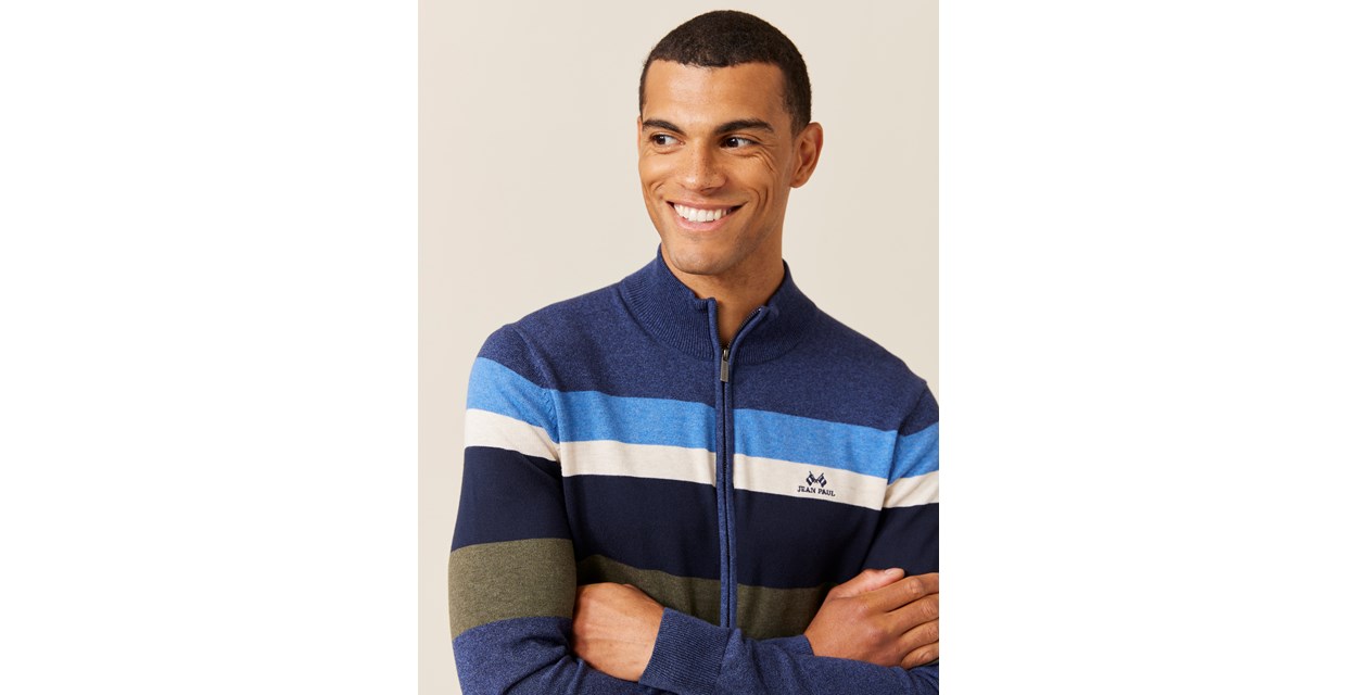 Gerard stripet cardigan Peacoat | MATCH nettbutikk