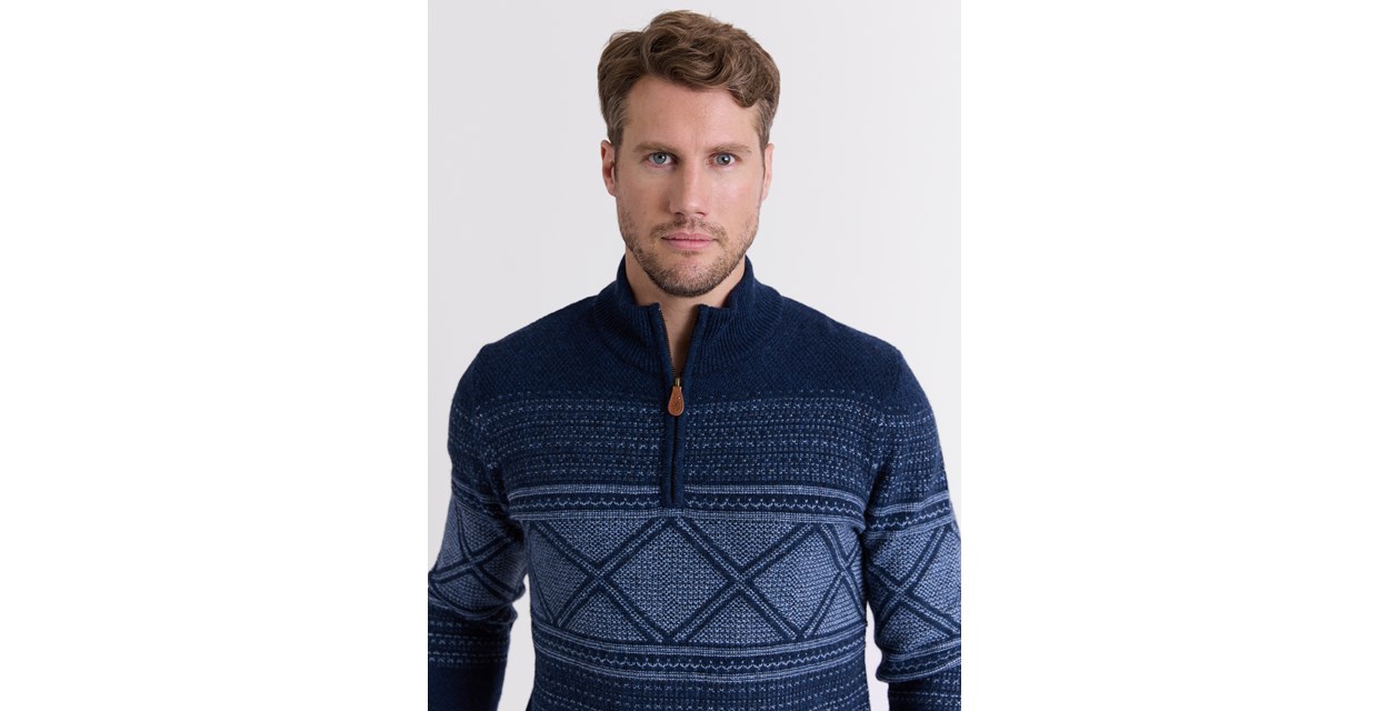 Carter zip genser Dress Blues | MATCH nettbutikk